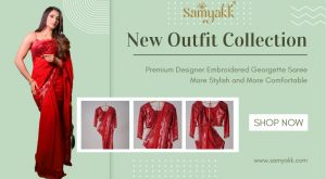 Urvashi Rautela in Samyakk's Crimson Red Sequins Embroidered Georgette Saree - Samyakk: Sarees ...