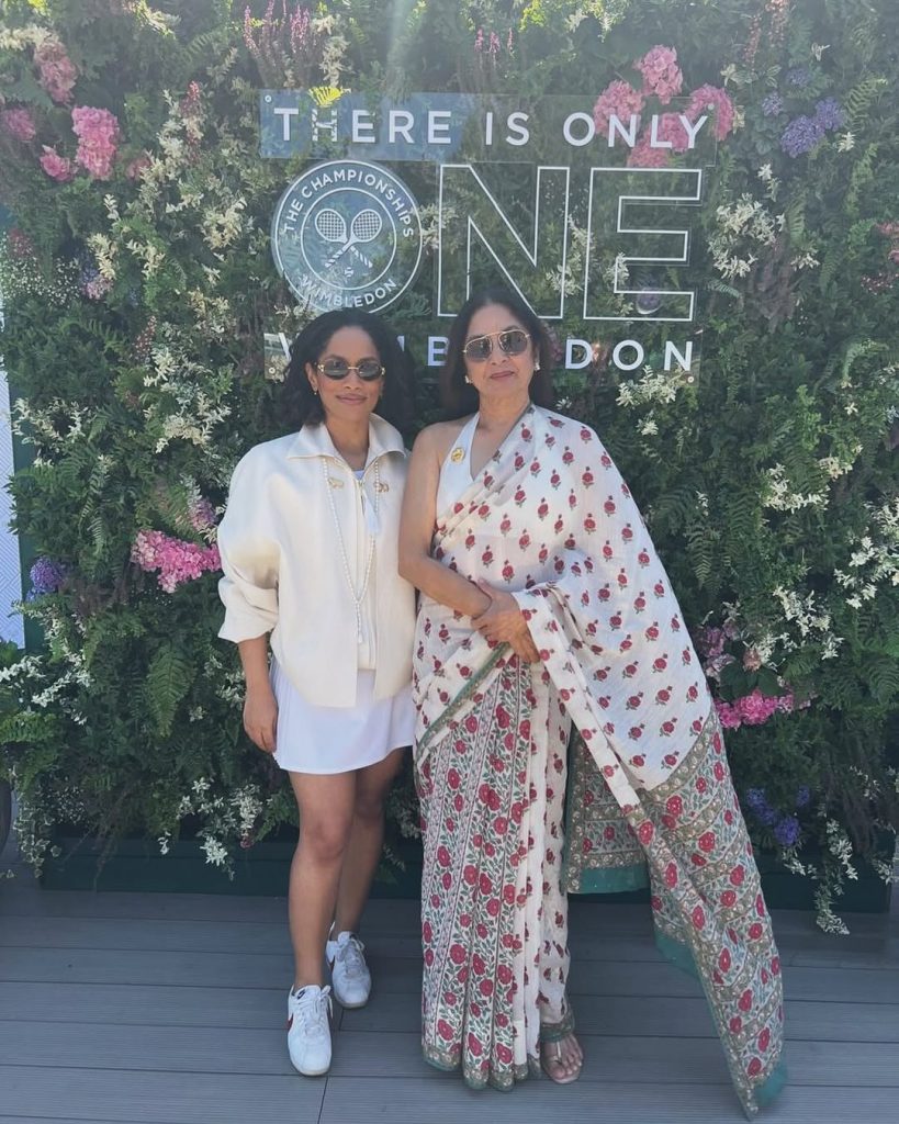 Neena Gupta, Masaba Gupta at Wimbledon - Samyakk: Sarees | Sherwani ...