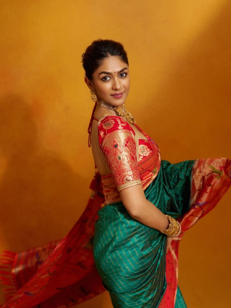 Actress Mrunal Thakur Flaunts Her Paithani Pride - Samyakk: Sarees ...