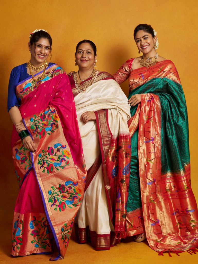 Actress Mrunal Thakur Flaunts Her Paithani Pride - Samyakk: Sarees ...